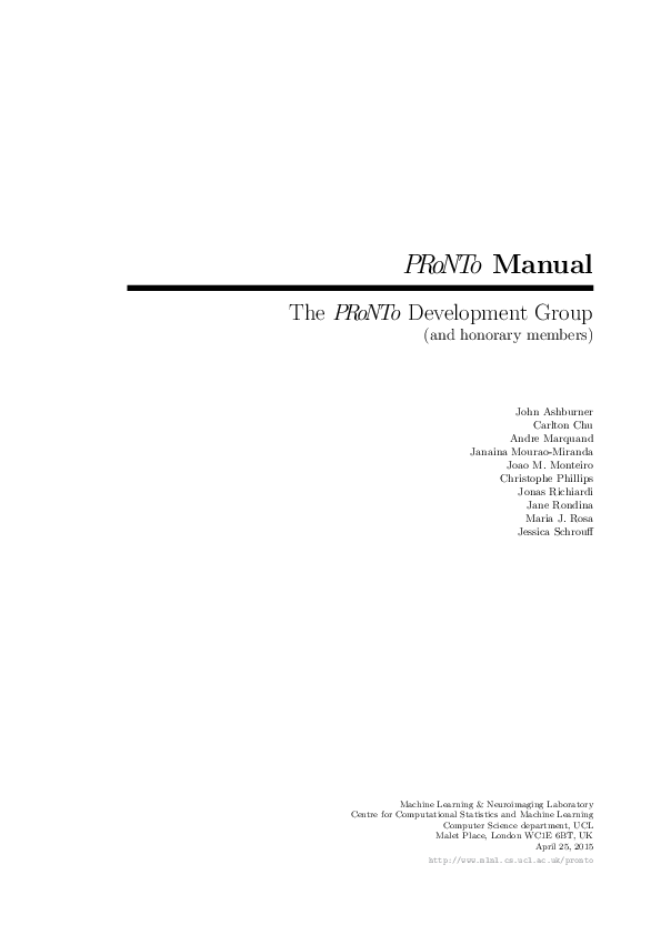 (PDF) The PRoNTo Development Group | John Ashburner - Academia.edu