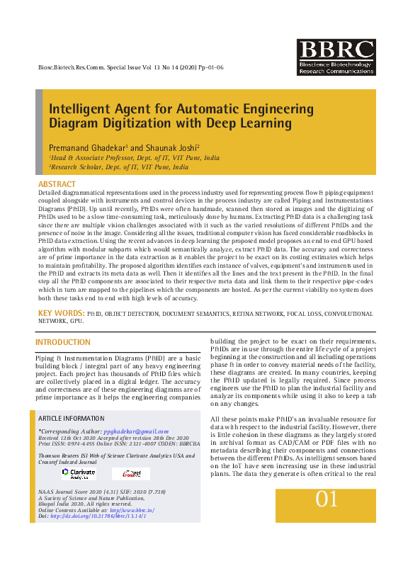 (PDF) Intelligent Agent for Automatic Engineering Diagram Digitization with Deep Learning