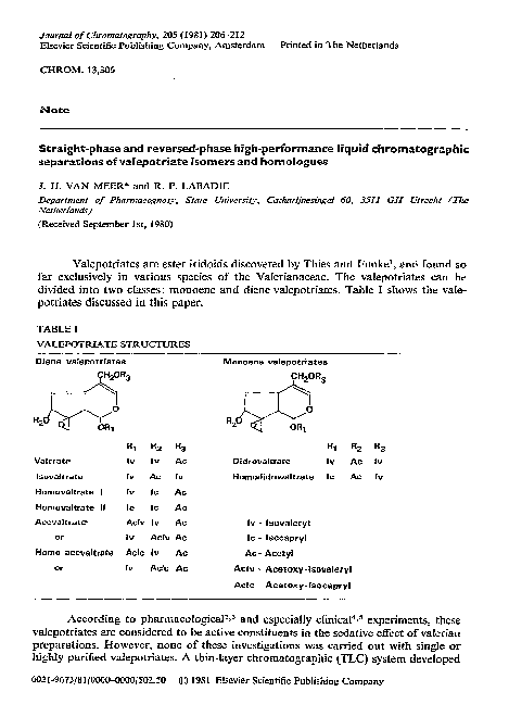 Pdf Straight Phase And Reversed Phase High Performance Liquid Chromatographic Separation Of