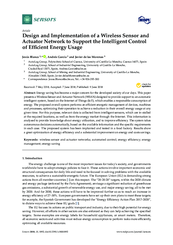 Design And Implementation Of Wireless Sensor And Actor Network For