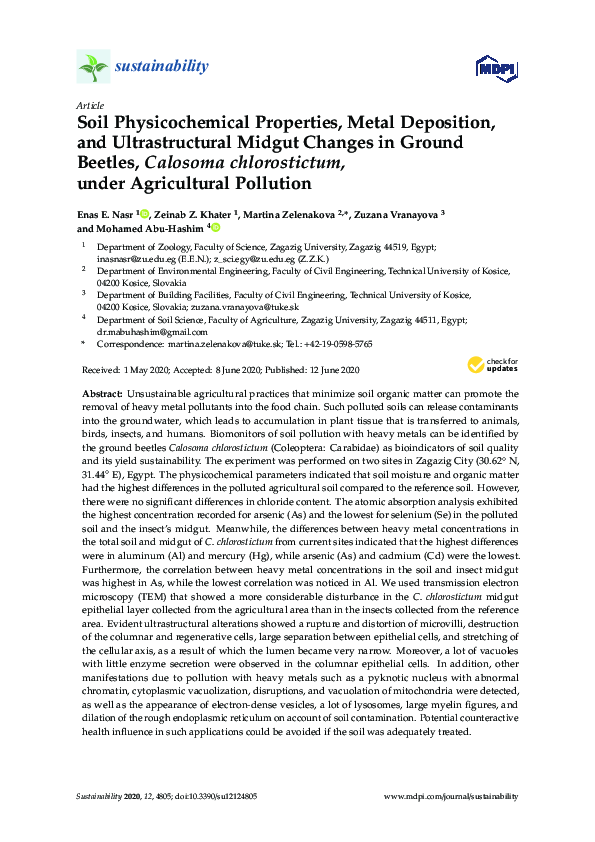 (PDF) Soil Physicochemical Properties, Metal Deposition, and Ultrastructural Midgut Changes in ...