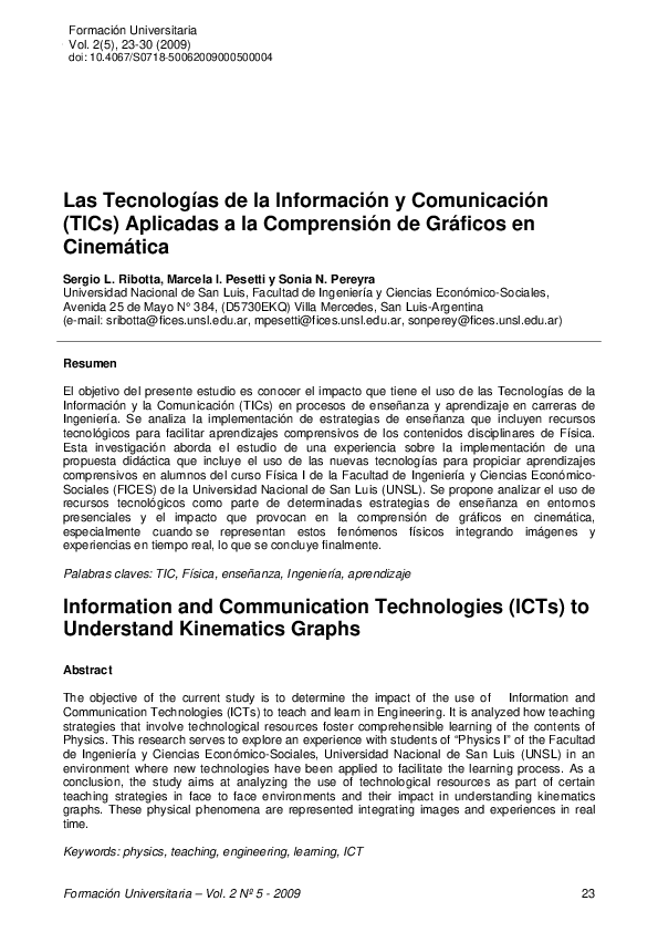 (PDF) Las Tecnologías de la Información y Comunicación (TICs) Aplicadas a la Comprensión de ...