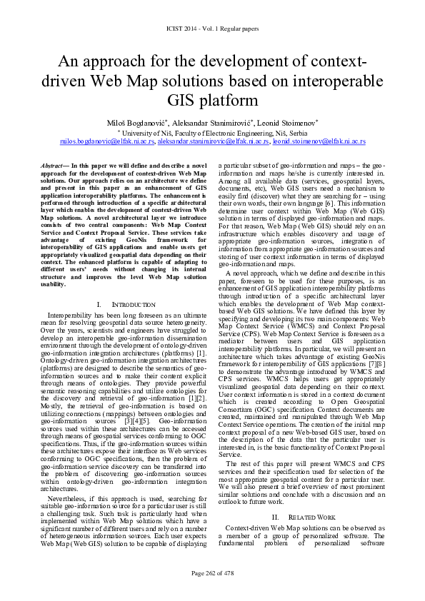 Pdf An Approach For The Development Of Context Driven Web Map
