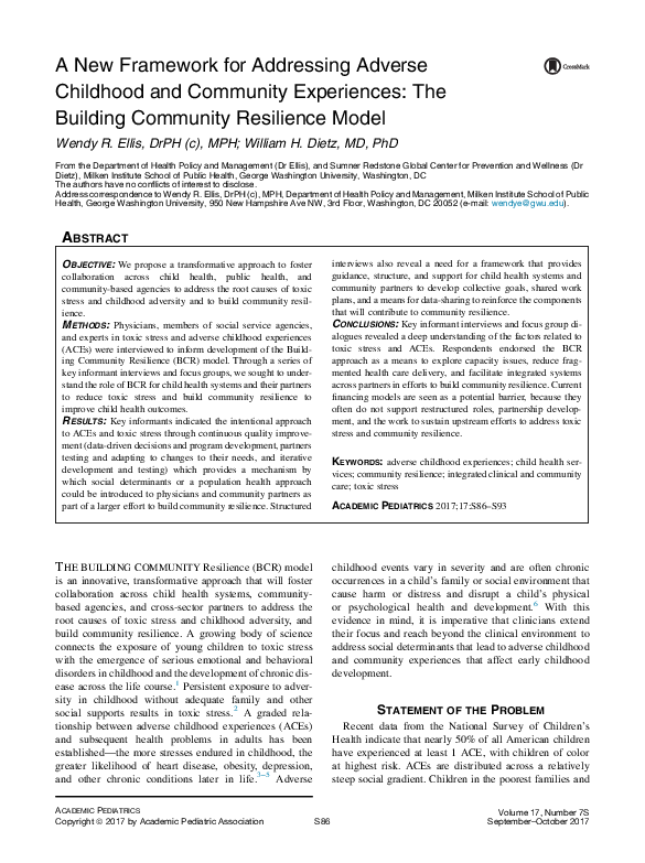 (PDF) A New Framework for Addressing Adverse Childhood and Community ...
