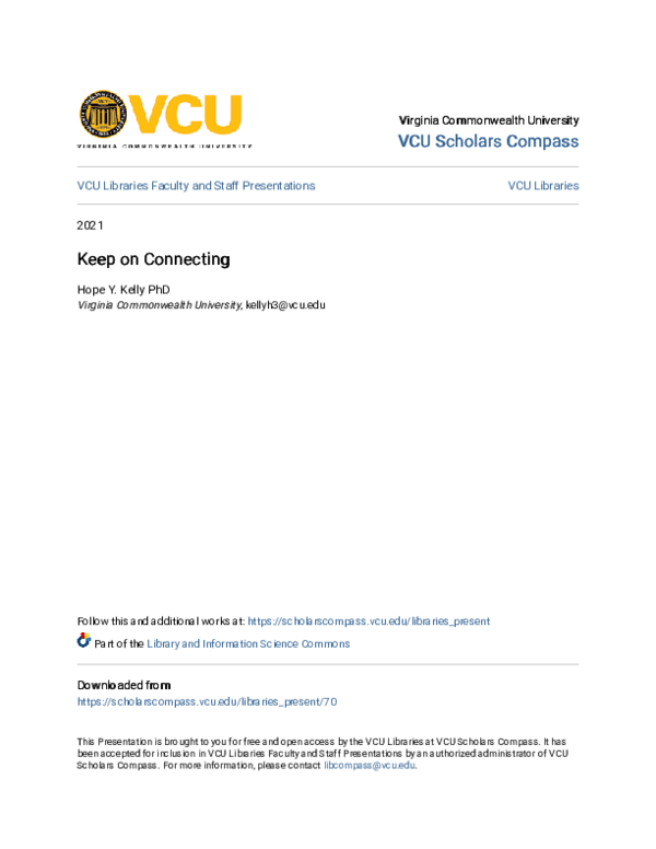 (PDF) Keep on Connecting