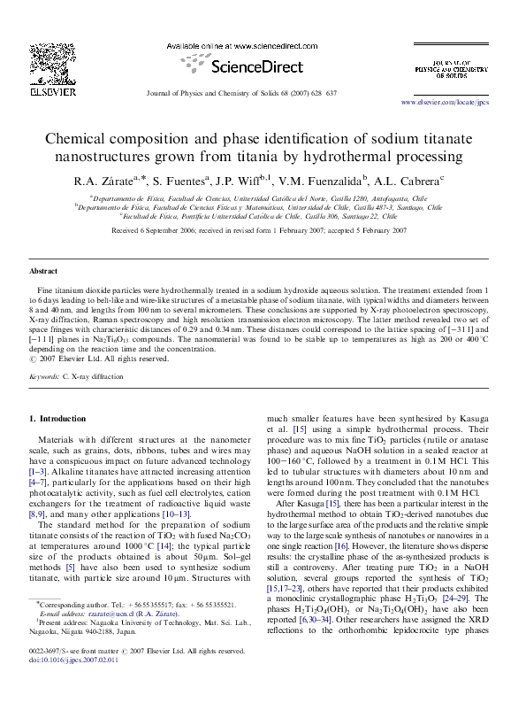 (PDF) Chemical composition and phase identification of sodium titanate ...