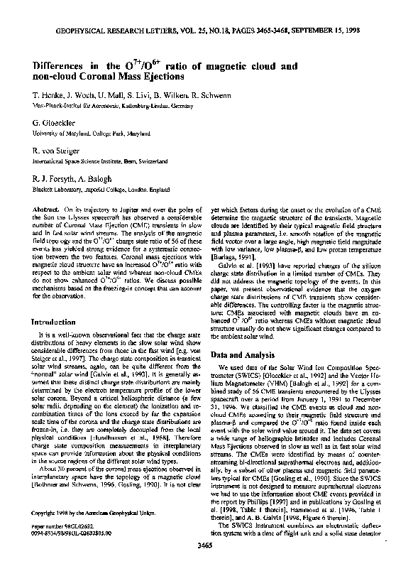 (PDF) Differences in the O7+/O6+ratio of magnetic cloud and non-cloud ...