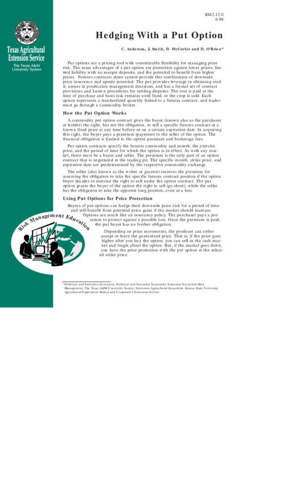 (PDF) Hedging With a Put Option