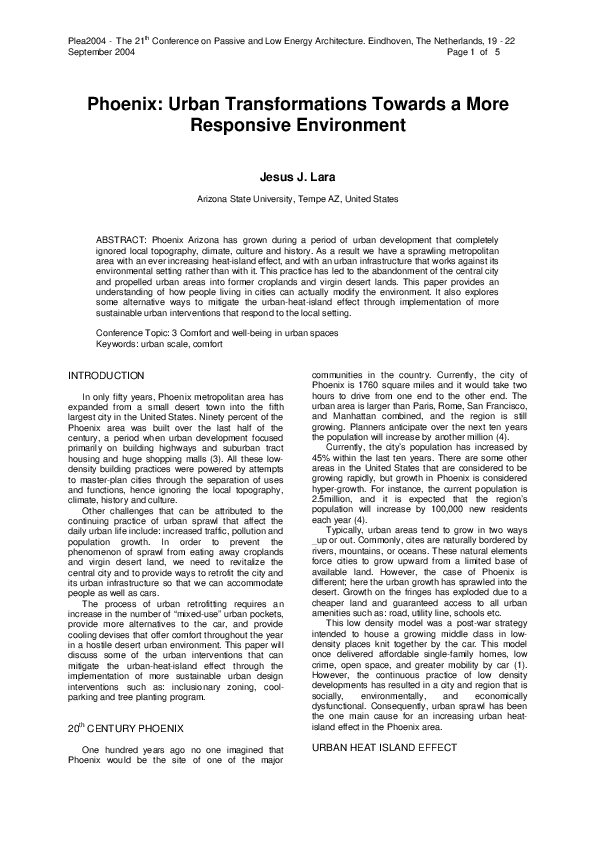 (PDF) Phoenix: Urban Transformations Towards a More Responsive Environment