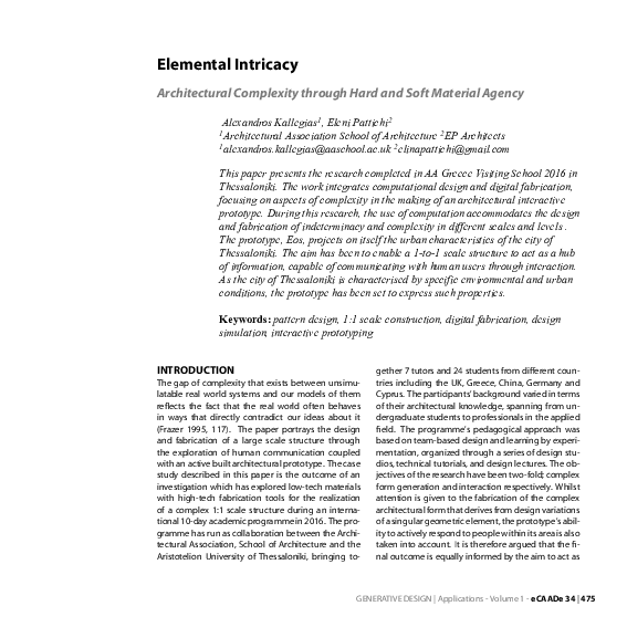 (PDF) Elemental Intricacy - Architectural Complexity through Hard and ...
