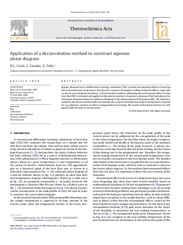 (PDF) Application of a deconvolution method to construct aqueous phase ...