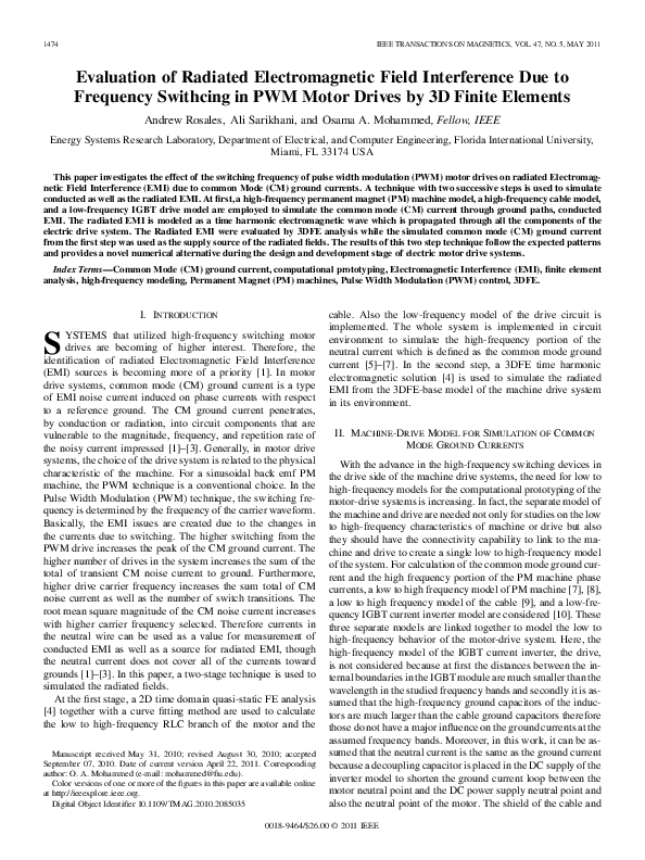 (PDF) Evaluation of Radiated Electromagnetic Field Interference Due to ...