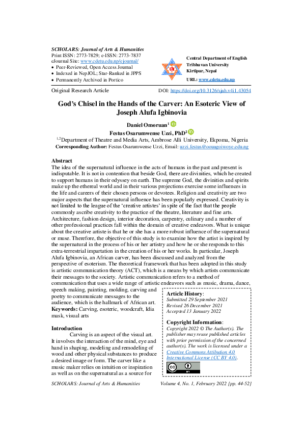 (PDF) God's Chisel in the Hands of the Carver: An Esoteric View of ...