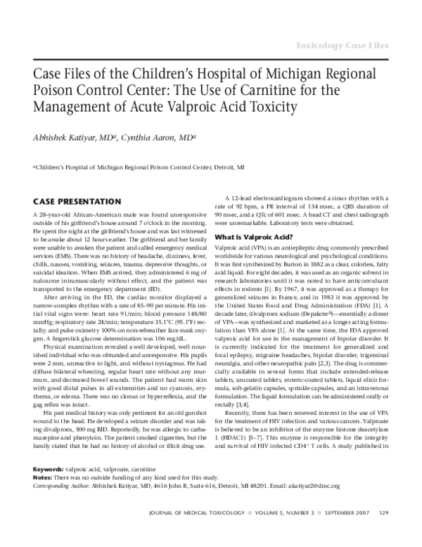 (PDF) Case files of the Children’s Hospital of Michigan Regional Poison ...