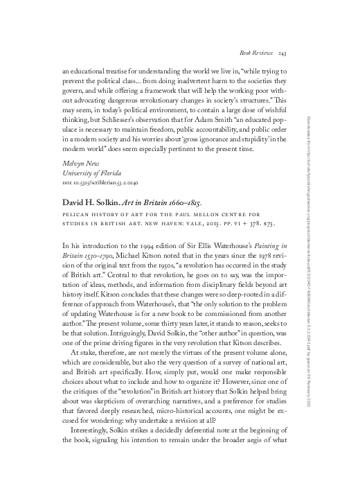 (PDF) David H. Solkin. Art in Britain 1660–1815