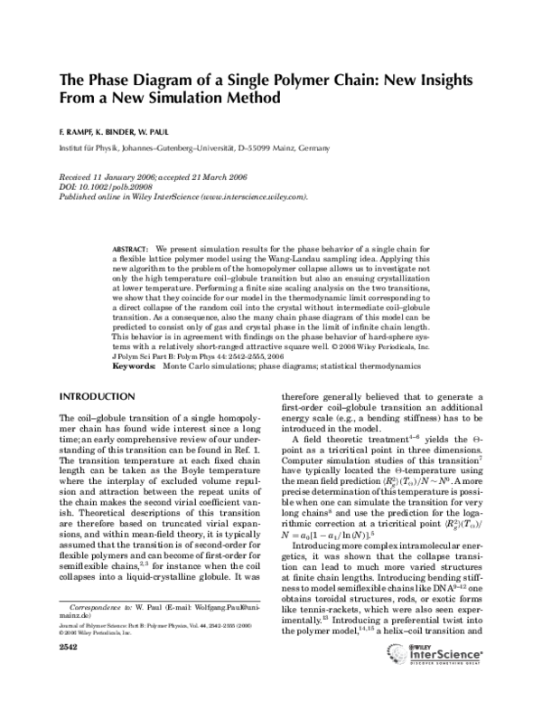 (PDF) The phase diagram of a single polymer chain: New insights from a ...