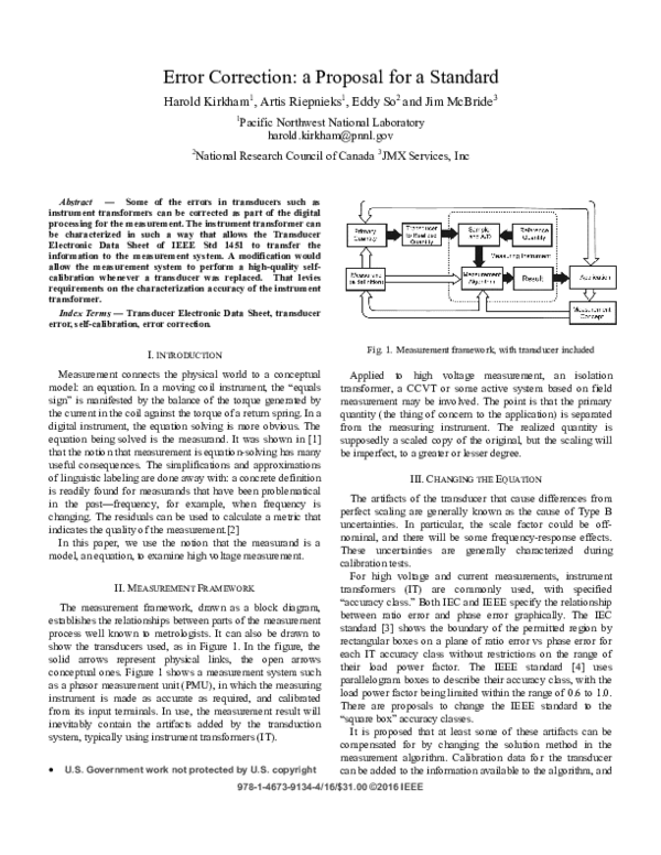 (PDF) Error correction: A proposal for a standard