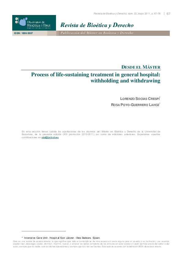 (PDF) Process of life-sustaining treatment in general hospital ...