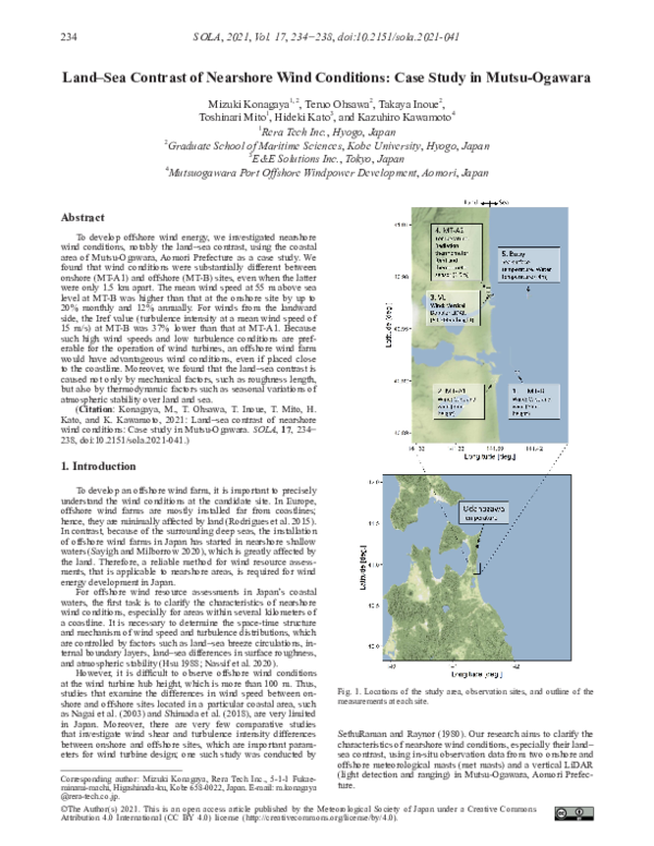 (PDF) Land–Sea Contrast of Nearshore Wind Conditions: Case Study in ...