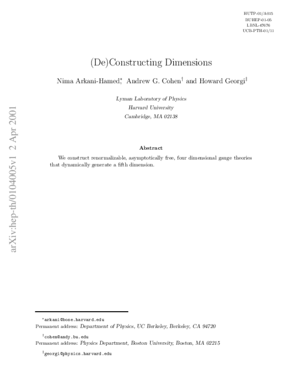 Pdf De Constructing Dimensions