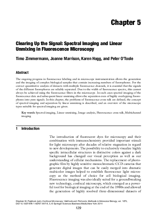 (PDF) Clearing Up the Signal: Spectral Imaging and Linear Unmixing in ...