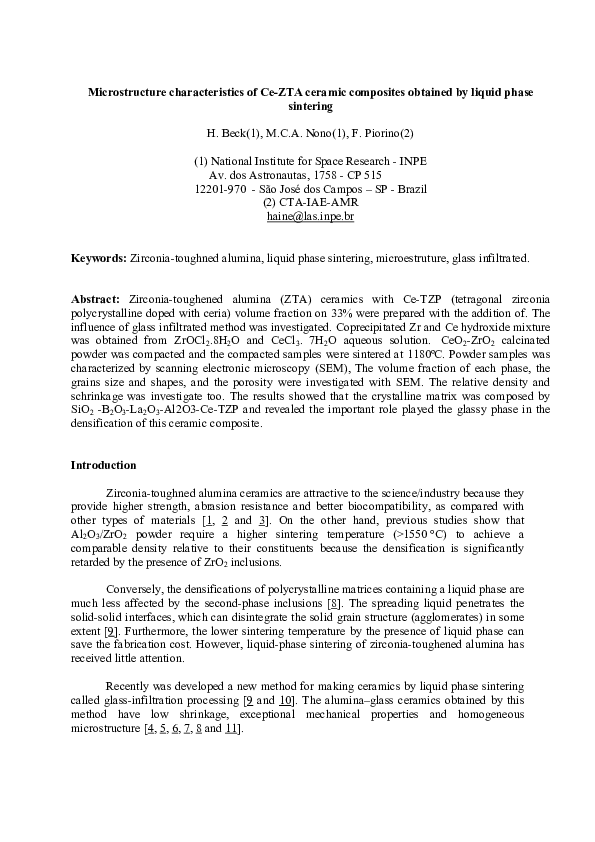 (PDF) Microstructure Characteristics of Ce-ZTA Ceramic Composites ...
