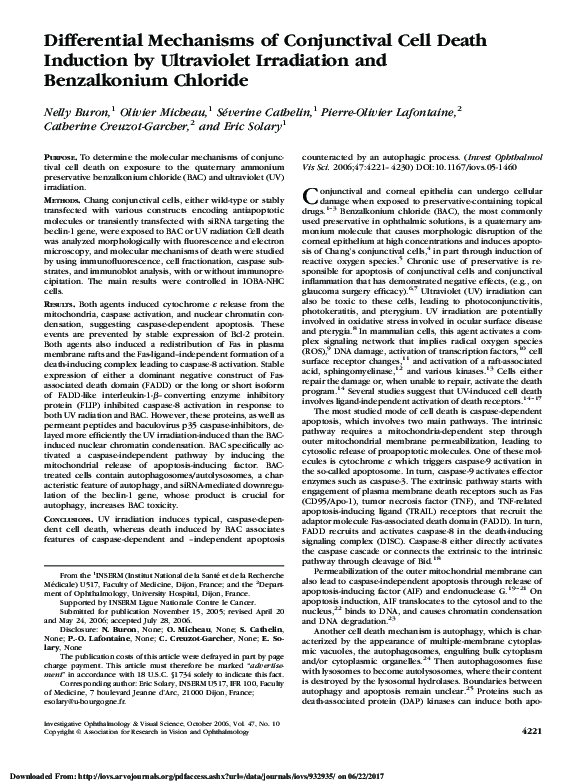 (PDF) Differential Mechanisms of Conjunctival Cell Death Induction by ...