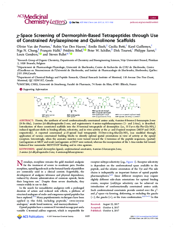χ-Space Screening of Dermorphin-Based Tetrapeptides through Use of ...