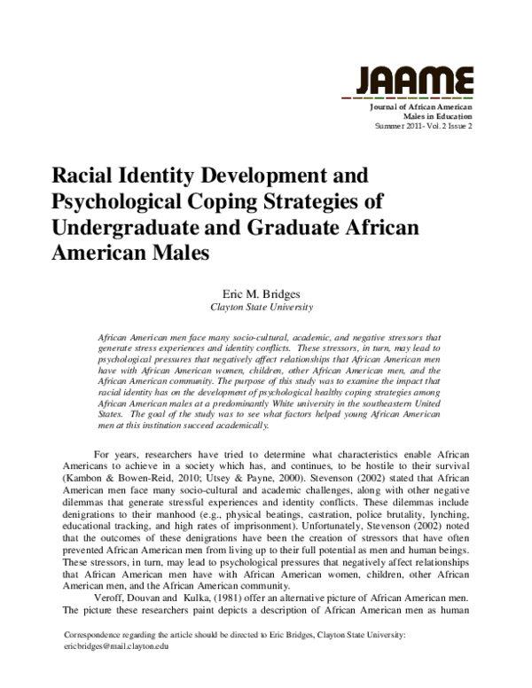 (PDF) Racial identity development and psychological coping of African ...