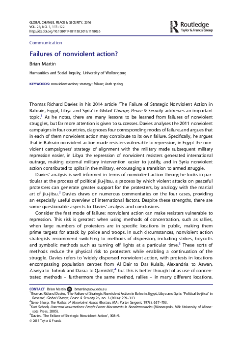 (PDF) Learning from failures in the 2011 uprisings