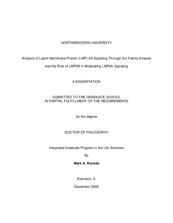 (PDF) Analysis of Latent Membrane Protein (LMP) 2A Signaling Through ...