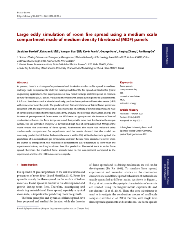 (PDF) Large eddy simulation of room fire spread using a medium scale ...