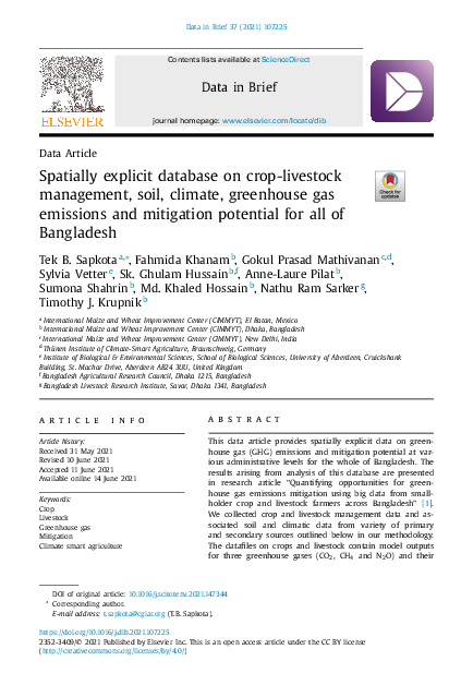 (PDF) Spatially explicit database on crop-livestock management, soil ...