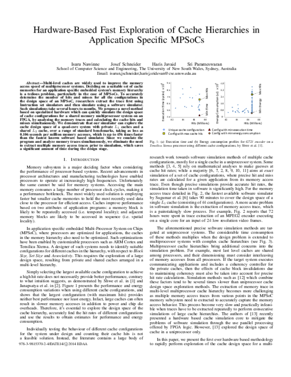 (PDF) Hardware-based fast exploration of cache hierarchies in application specific MPSoCs