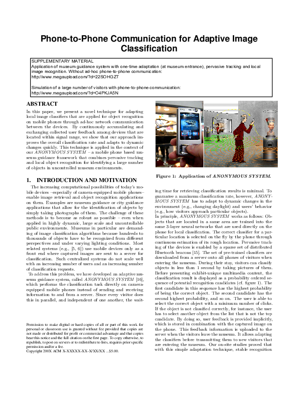 (PDF) Phone-to-phone communication for adaptive image classification