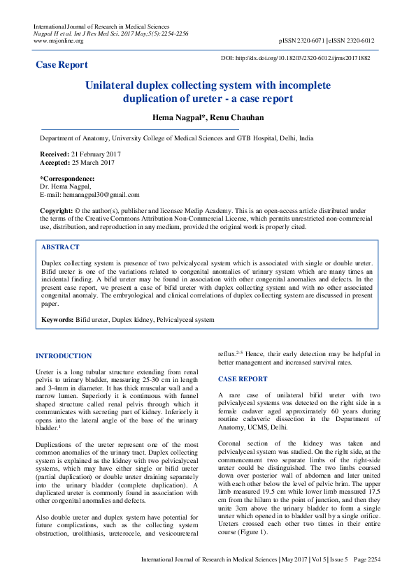 (PDF) Unilateral duplex collecting system with incomplete duplication ...