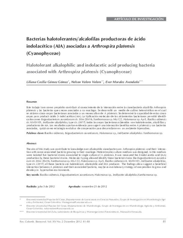 (PDF) Halotolerant alkalophilic and indolacetic acid producing bacteria ...