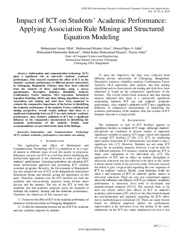 (PDF) Impact of ICT on Students’ Academic Performance: Applying ...