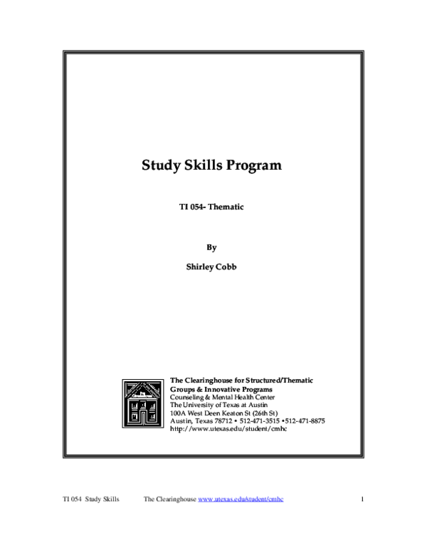 (PDF) Study Skills Program