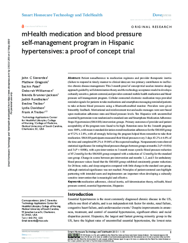 (PDF) mHealth medication and blood pressure self-management program in ...