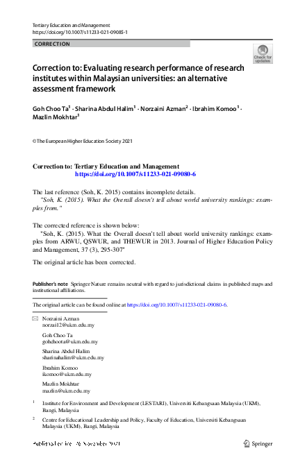 (PDF) Correction to: Evaluating research performance of research ...