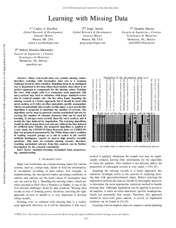 (PDF) Learning with Missing Data