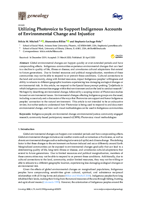 (PDF) Utilizing Photovoice to Support Indigenous Accounts of ...