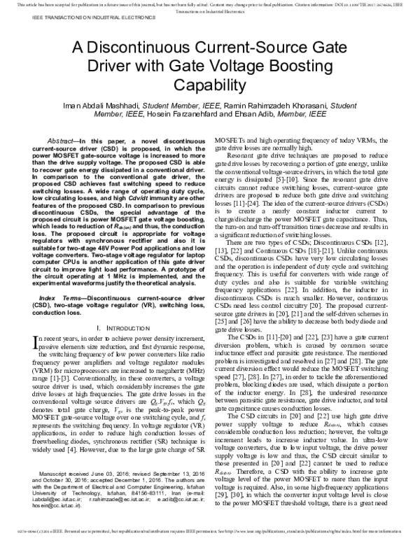 (PDF) A Discontinuous Current-Source Gate Driver With Gate Voltage ...