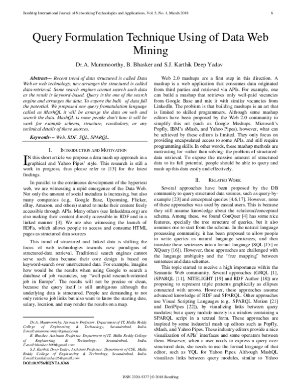 (PDF) MashQL: A New Query Language for Data Web Mining