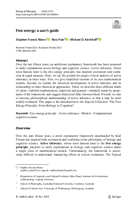(PDF) Free energy: a user's guide