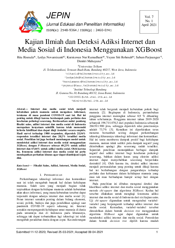 (PDF) Kajian Ilmiah dan Deteksi Adiksi Internet dan Media Sosial di ...