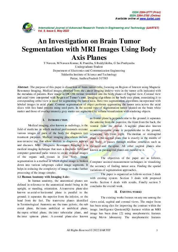 (PDF) An Investigation on Brain Tumor Segmentation with MRI Images ...
