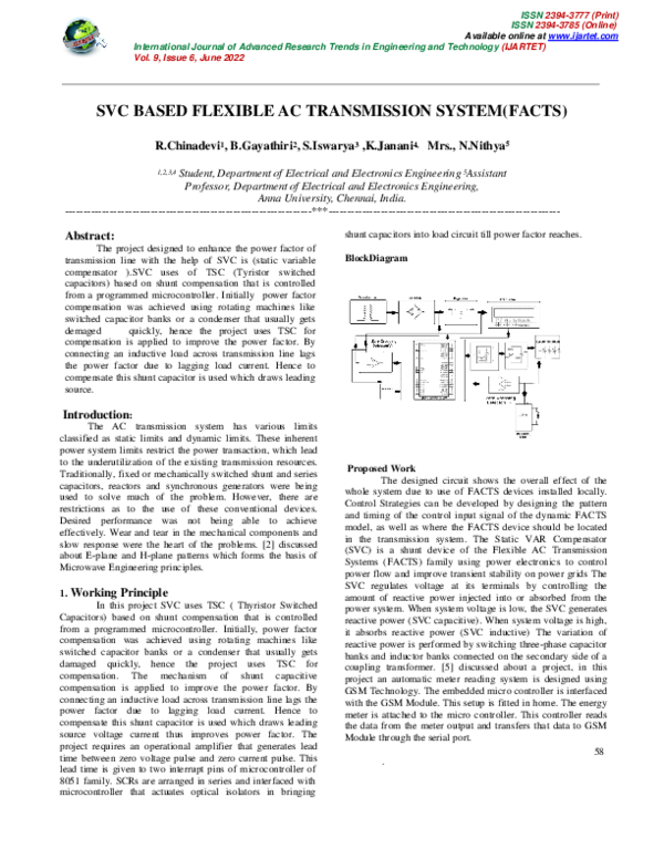 (PDF) SVC BASED FLEXIBLE AC TRANSMISSION SYSTEM(FACTS