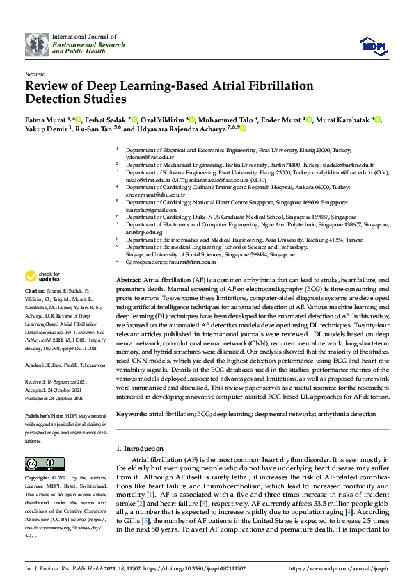 Pdf Review Of Deep Learning Based Atrial Fibrillation Detection